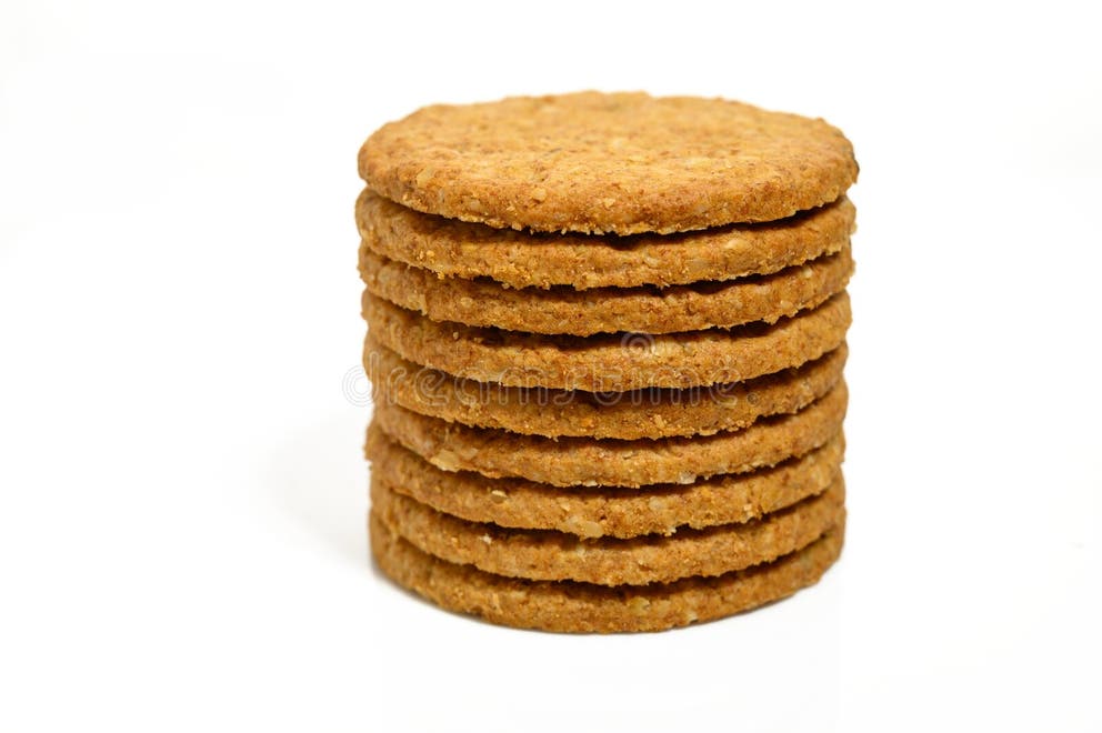 Pile Stack of Maria Biscuits Isolated on a White Background Stock Image ...