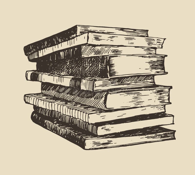 Pile Stack of Old Books Vintage Hand Drawn Vector Stock Vector ... Pile Stack of Old Books Vintage Hand Drawn Vector Stock Vector ...