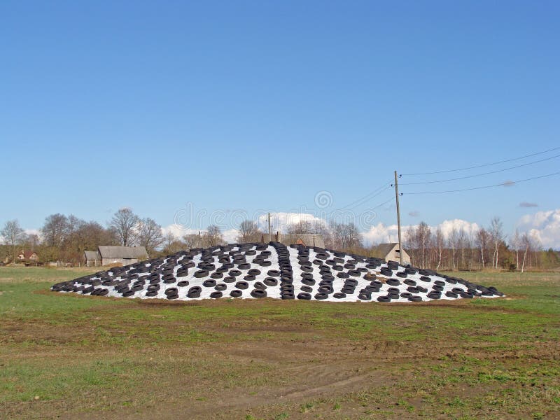 Silage stack stock photo. Image of protect, field, ensilage - 169405938