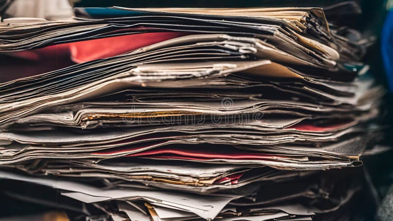 Pile of stacked papers stock photo. Image of heap, documents - 345577548