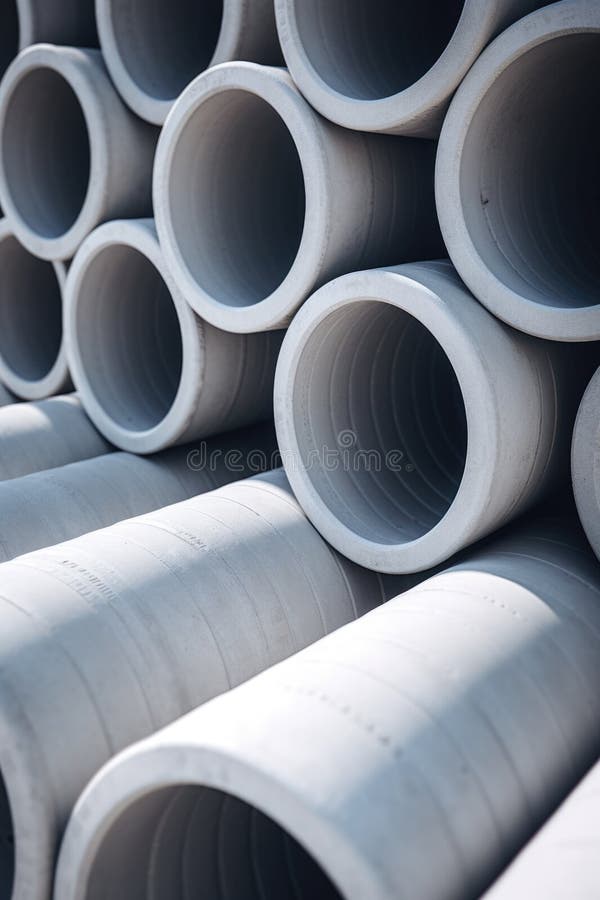 A Pile of Stacked Pipes Ready for Use in Construction Projects ...