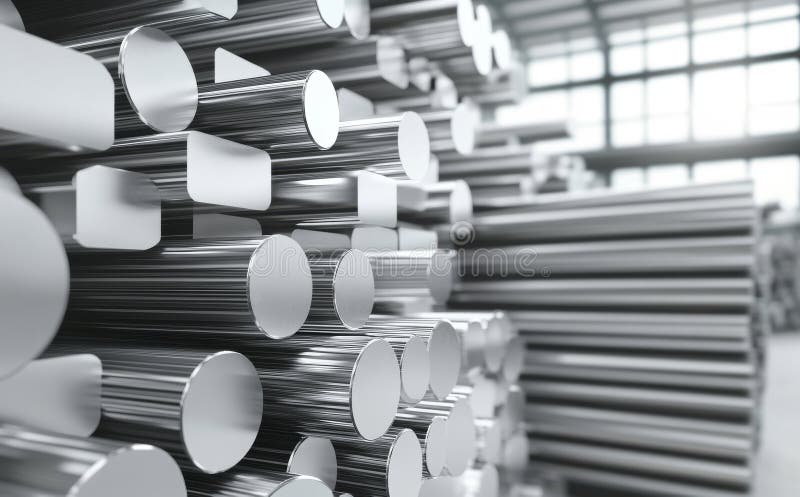 A Pile of Stainless Steel Rods Against a White Backdrop Stock Image ...