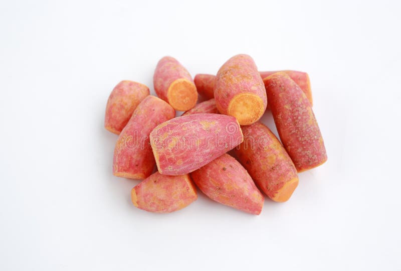 Pile of Steamed Small Sweet Potato on White Background Stock Photo ...