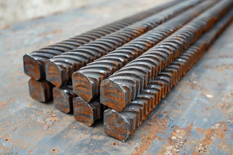 A Pile of Steel Bars on a Table Stock Image - Image of bars, generated ...