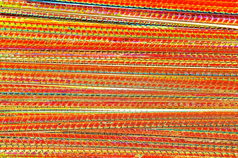 Pile of Steel Reinforcement. Pile of Steel Bars for Use in Construction ...