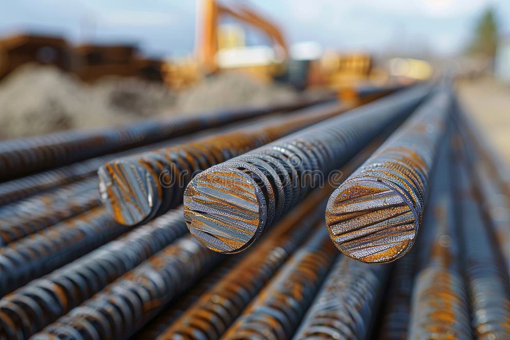 A Pile of Steel Rods in a Construction Site Stock Photo - Image of ...