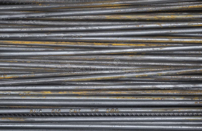Pile of Steel Rods with Rust Used in Construction Stock Image - Image ...