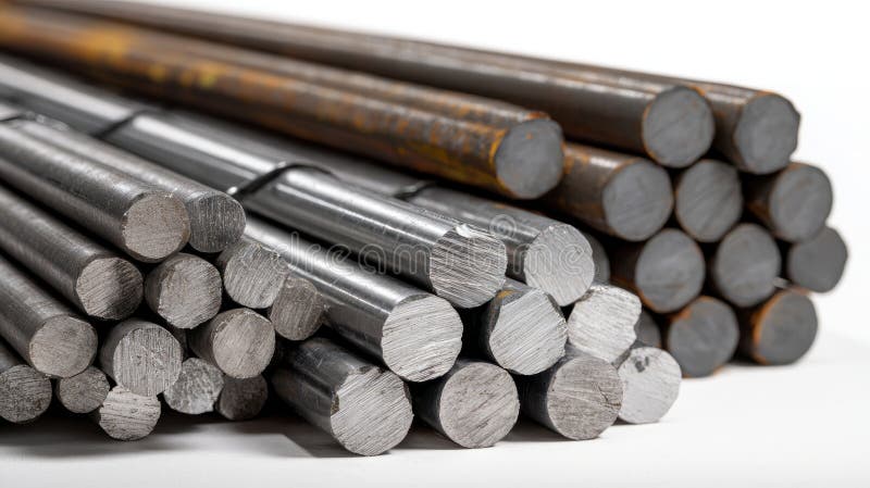 A Pile of Steel Rods on a White Background Stock Photo - Image of stand ...