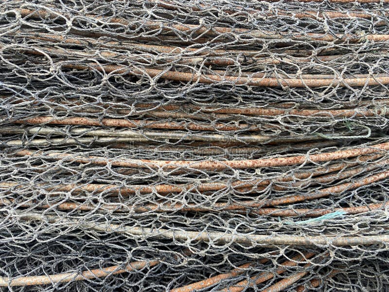Pile of Steel Wire with Fishing Net Stock Photo - Image of equipment ...