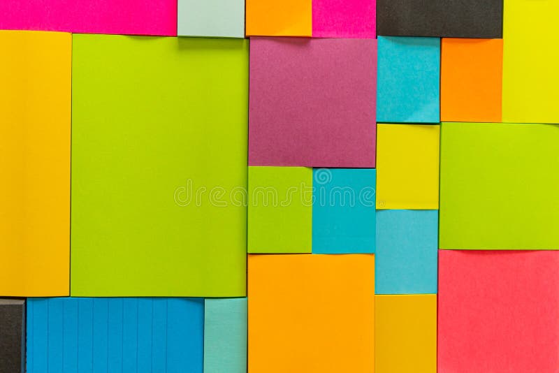 Pile of Sticky Notes on Office Table at Work Stock Image - Image of ...