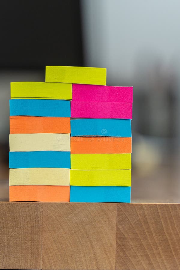 Pile of Sticky Notes on Office Table at Work Stock Image - Image of ... Pile of Sticky Notes on Office Table at Work Stock Image - Image of ...