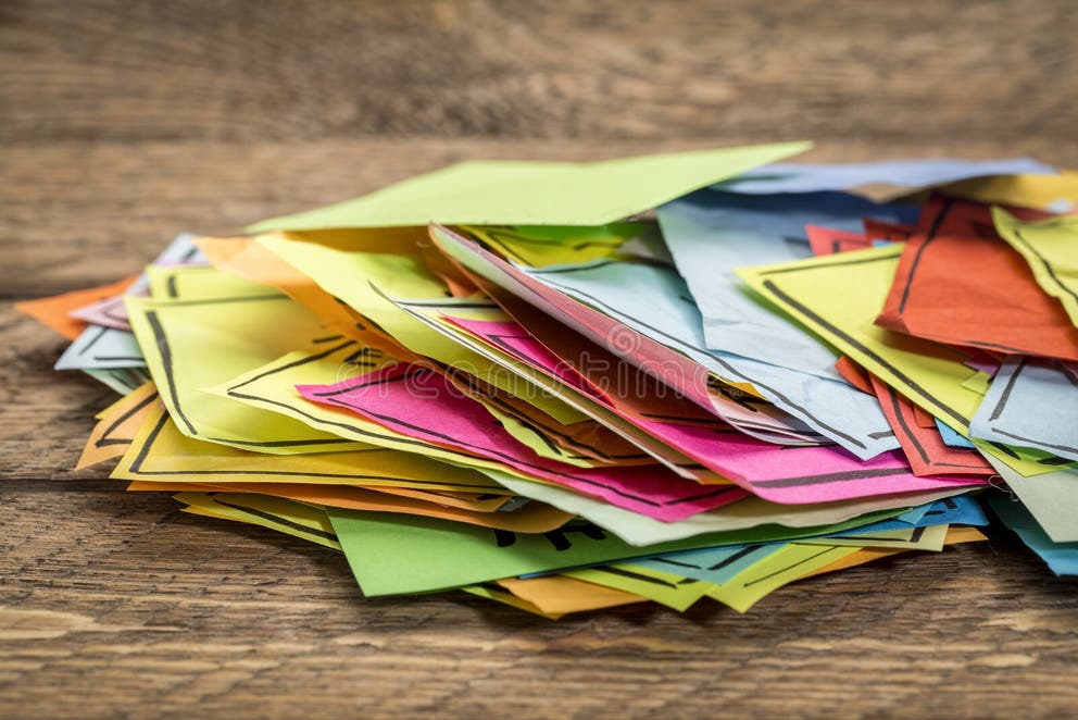 Pile of sticky notes stock image. Image of rustic, stack - 261453041