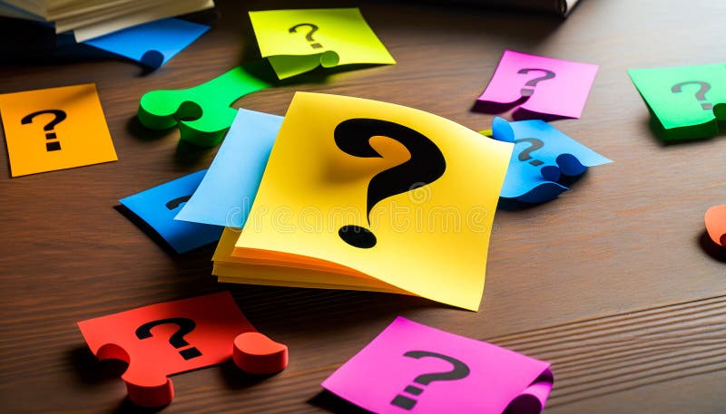 Pile of Sticky Notes with Question Marks on Them. Generative AI Stock ...