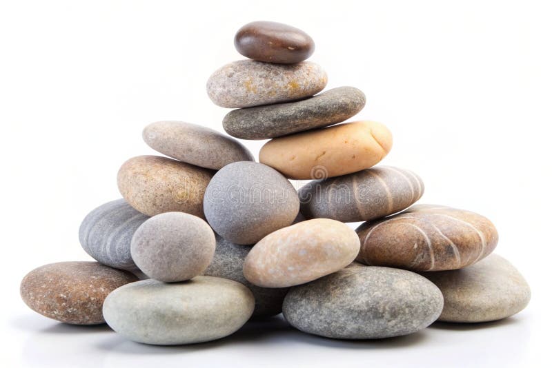 Pile of Stones Isolated on White Background Stock Illustration ...