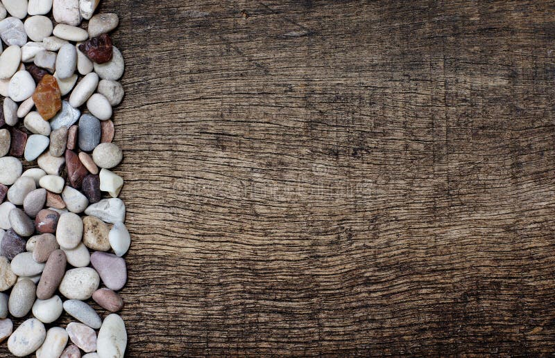 Pile of Stones on the Side with the Old Cracked Wooden Stock Image ...