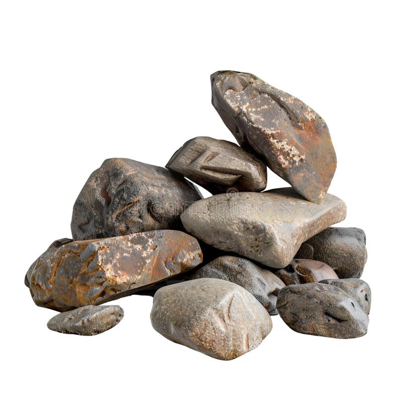 A Pile of Stones on White Background Render Ultra Real, Generative AI ...