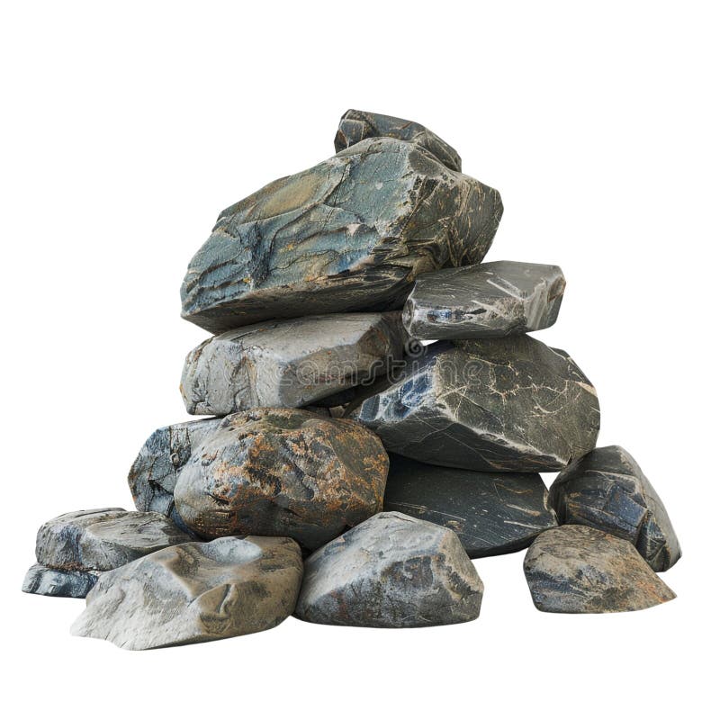 A Pile of Stones on White Background Render Ultra Real, Generative AI ...