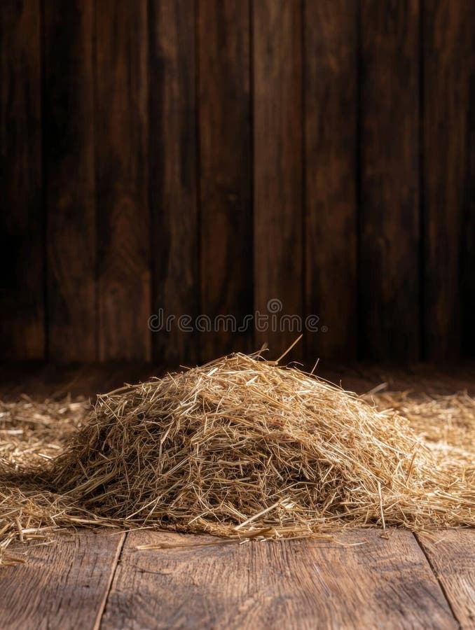 Pile of Straw on Wooden Floor Stock Illustration - Illustration of ...