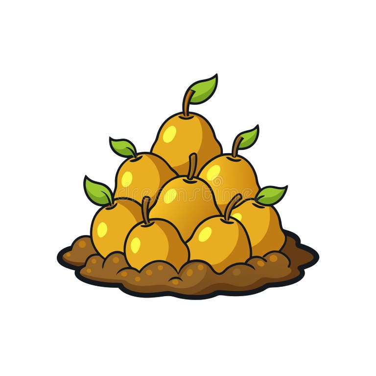Pile of Stylized Pears, Cartoon Vector Fruit Illustration Stock Photo ...