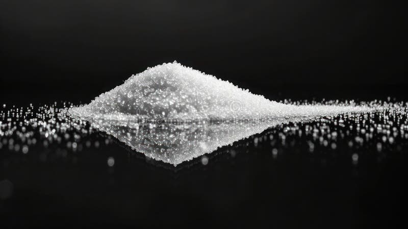 Pile of Sugar on a Reflective Surface, Copy Space. Stock Illustration ...