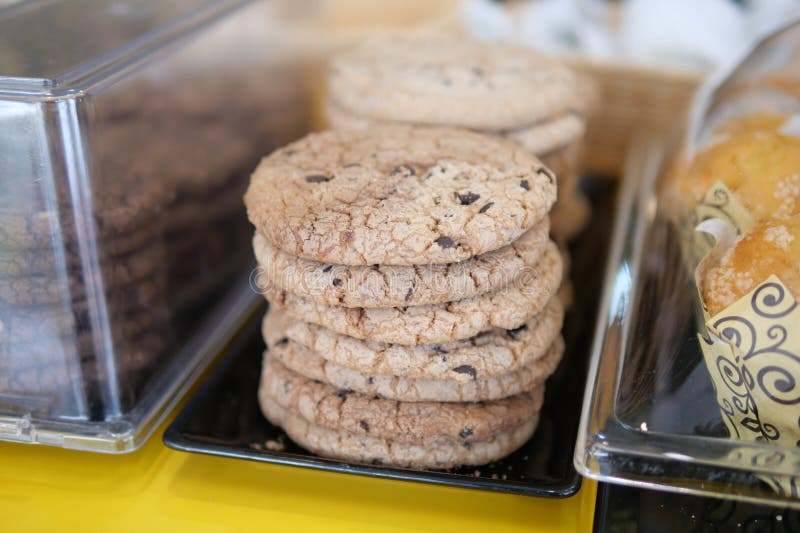 Pile of Sweet Cookies at Cafe Stock Image - Image of bakery, shape ...