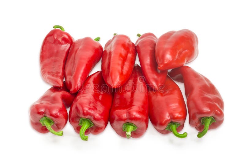 Pile of Sweet Red Kapia Peppers on a Light Background Stock Photo ...