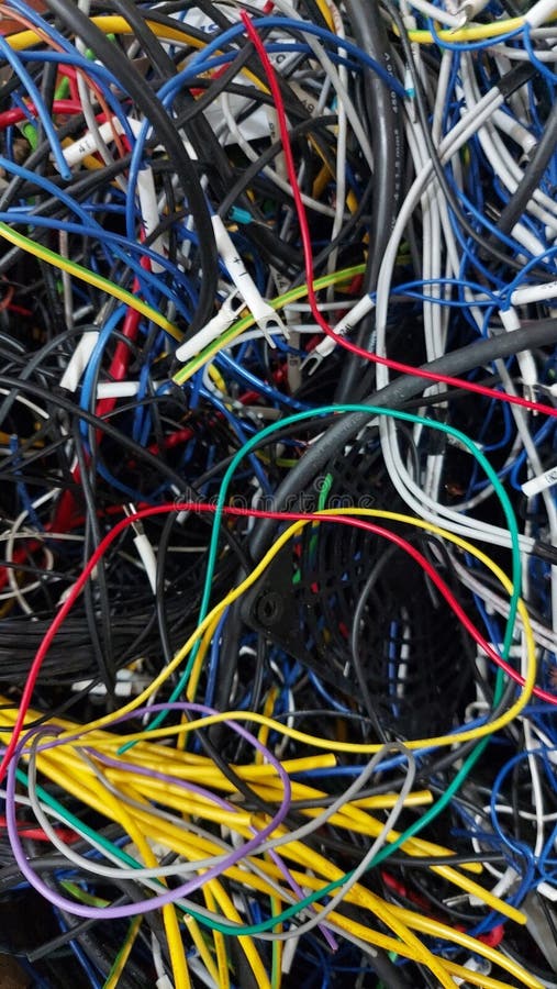 A Pile of Tangled Wires on a Paneling Job Editorial Photography - Image ...
