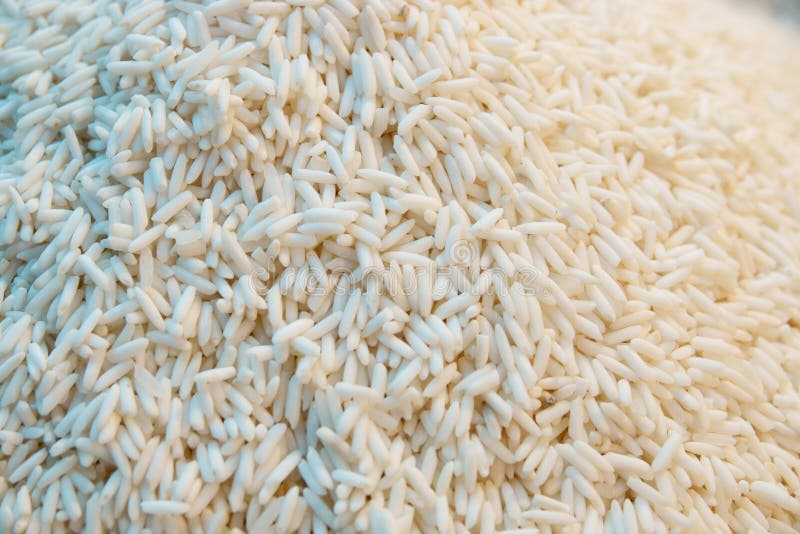 Pile of Thai White Glutinous Rice or Sticky Rice Stock Photo - Image of ...