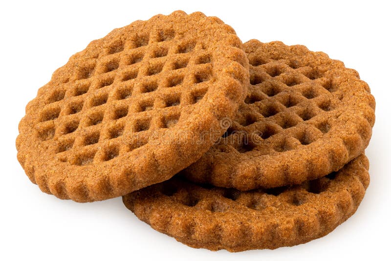 Plain Round Lattice Biscuit Isolated on White Stock Image - Image of ...