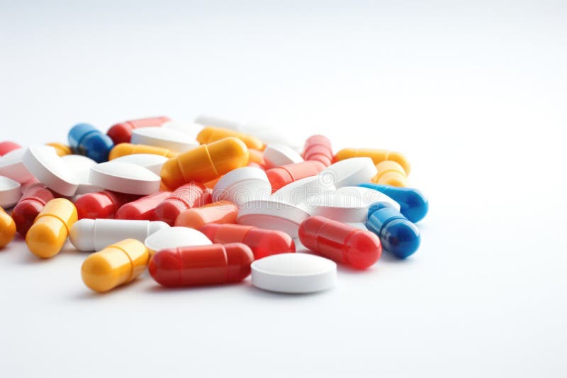 A Pile of Thyroid Medication Pills on White Surface Stock Image - Image ...