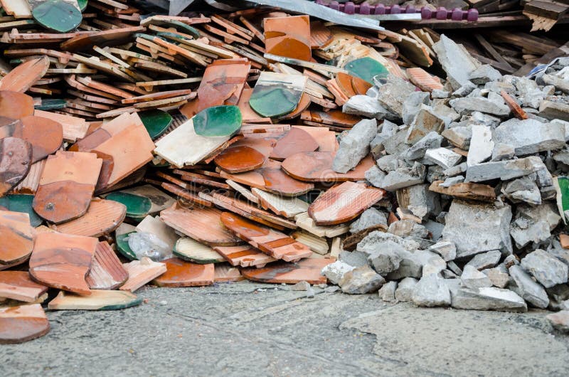 Pile of Tile at Construction Site Stock Image - Image of surface ...