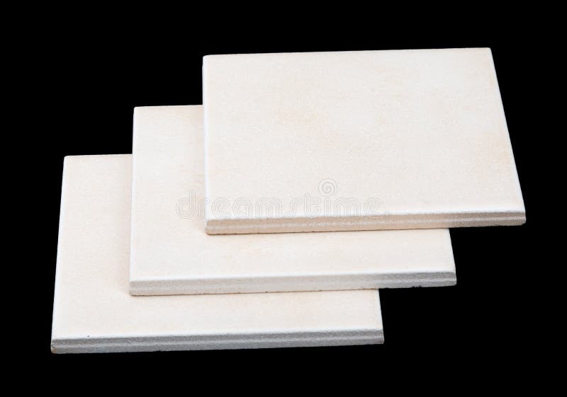 Pile of Tiles on Black Background, Side View Stock Photo - Image of ...