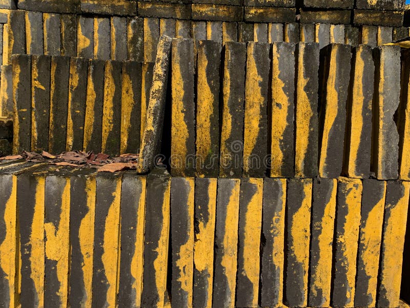 Pile of Tiles Paving in Yellow. Stock Image - Image of pile, paving ...