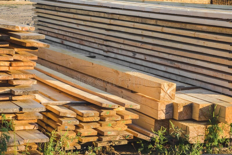 Pile of Timber Made of Pine Trees Stock Photo - Image of detail, wooden ...
