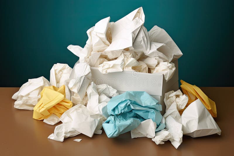 Pile of Tissues with Used Ones at the Bottom and Unused Ones on Top ...
