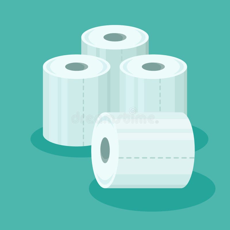 Roll of Toilet Paper Flat Style Icon. Vector Illustration. Stock Vector ...