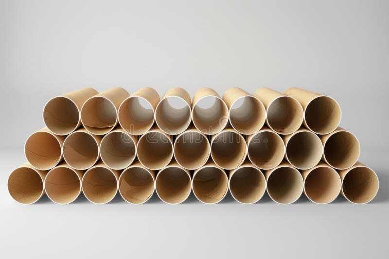 A Pile of Toilet Paper Rolls Stacked on Top of Each Other Stock Photo ...