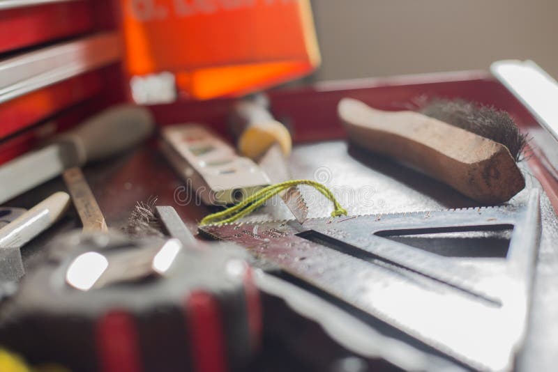 A pile of tools. stock image. Image of metallic, household - 128438391