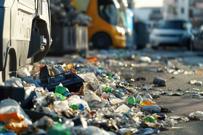 A Pile of Trash Sitting on the Side of a Road, with Potential Uses Such ...