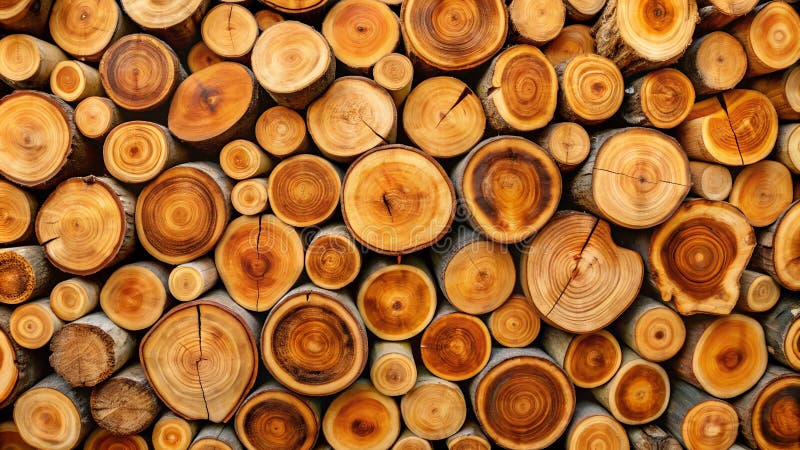 Pile of Tree Trunks and Branches Arranged Together Abstract Background ...