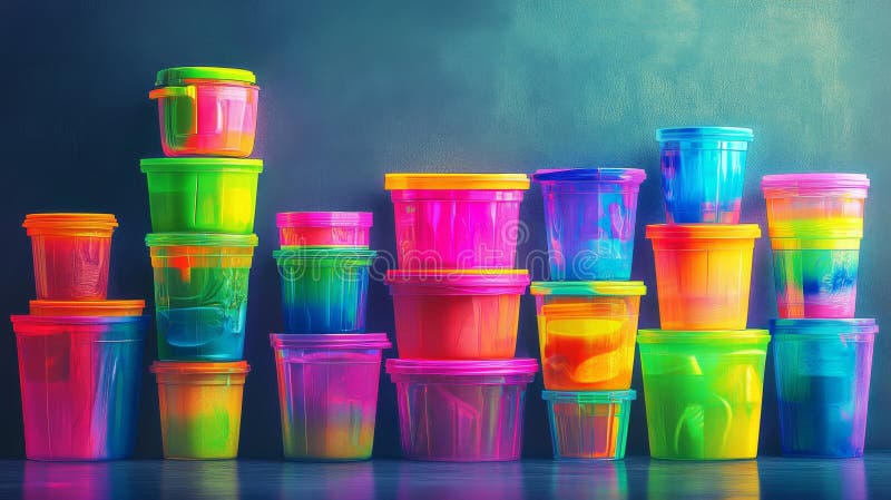 A Pile of Tupperware Containers Made of Plastic, Highlighting Their ...