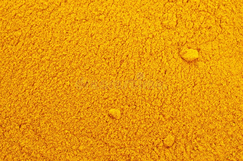 Pile of Turmeric Powder, Background, Top View. Yellow Turmeric Powder ...