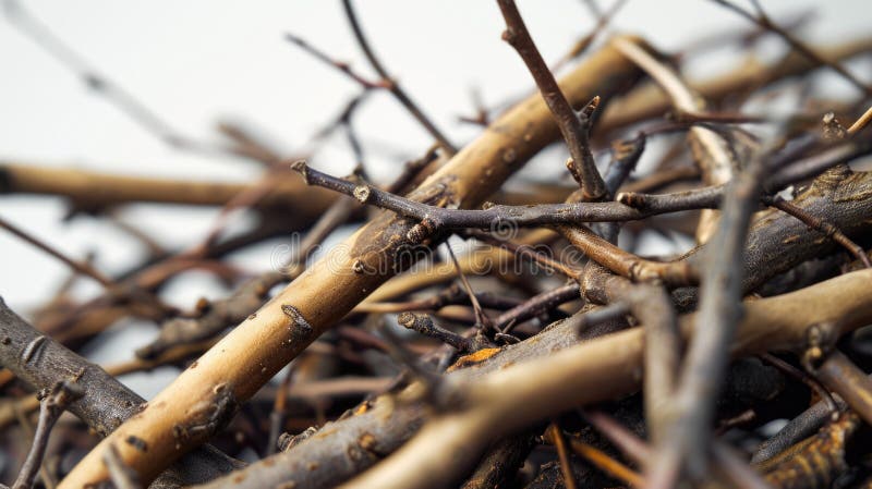 A Pile of Twigs and Twigs on a Clean White Background. Versatile Image ...