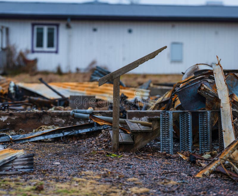 Pile of Twisted Rusted Metal Debris from Collapsed Structure.. Stock ...