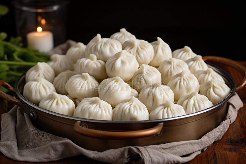 Pile of Uncooked Dumplings on Tray Stock Photo - Image of delicious ...