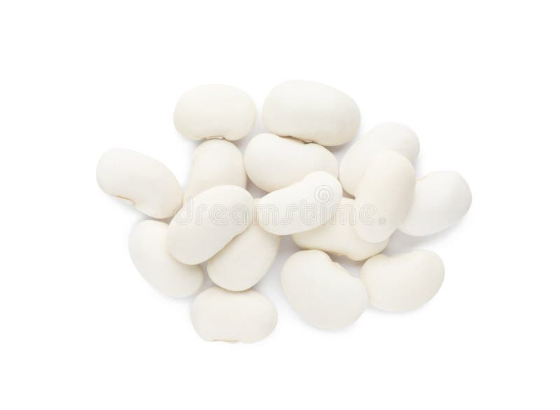 Pile of Uncooked Navy Beans on White Background, Top View Stock Image ...