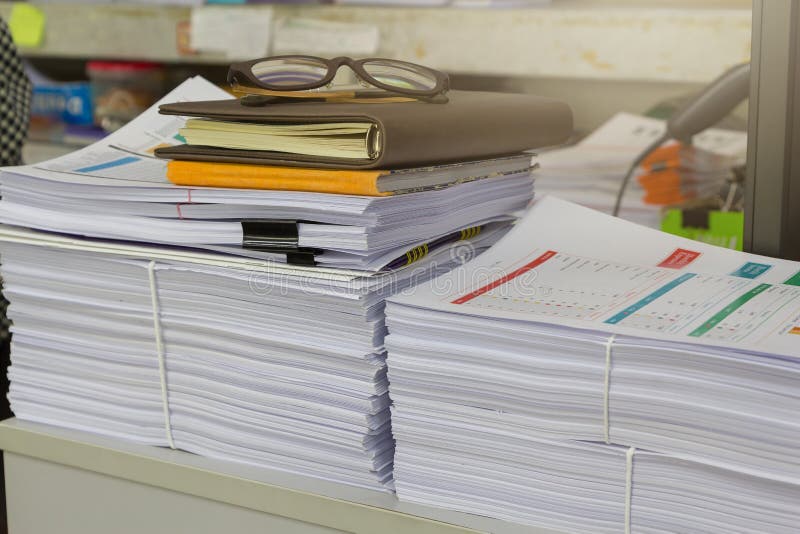 Pile of Unfinished Documents on Office Desk, Stock Photo - Image of ...