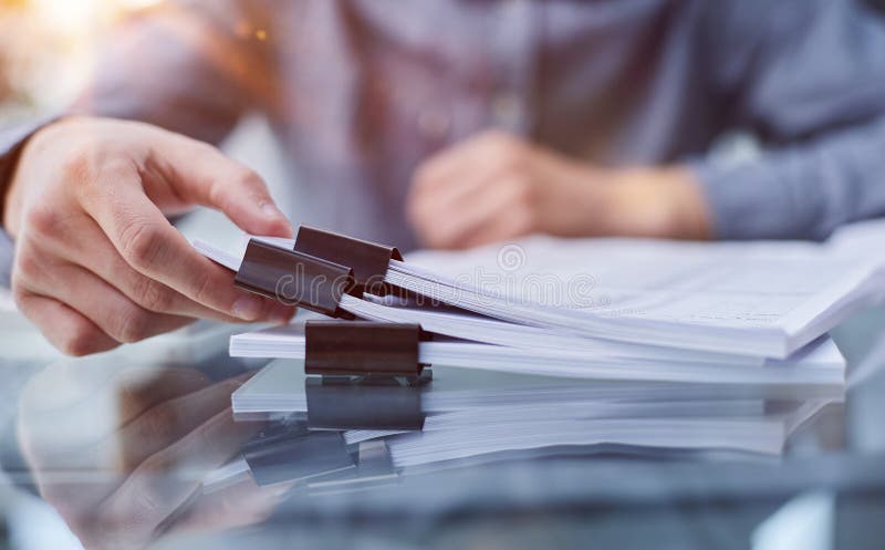 Folders with Documents on the Table in the Archive on the Background of ...