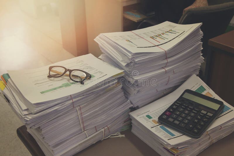 Stack of Business Papers Isolated on White Stock Image - Image of ...