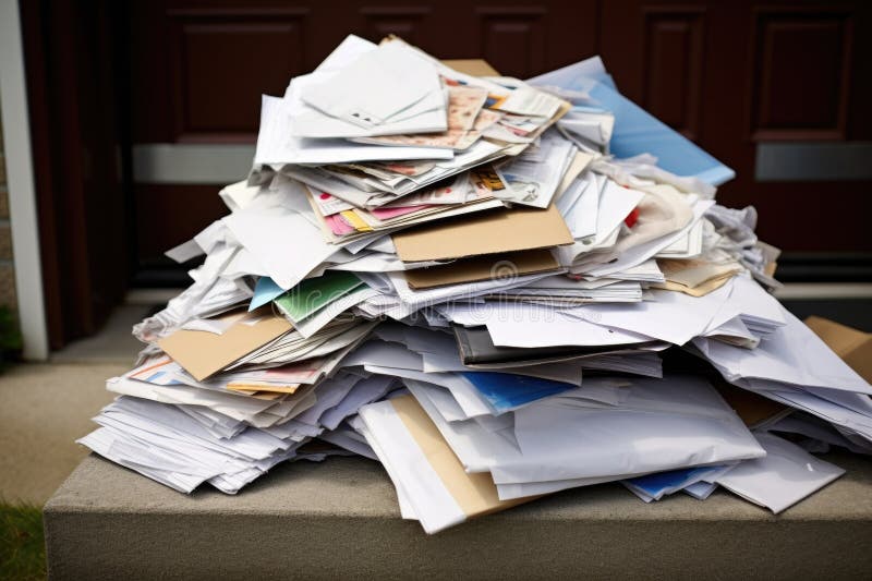 A Pile of Unopened Mail on a Doorstep Stock Image - Image of home ...